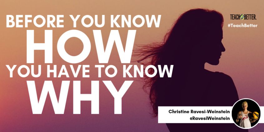 Before You Know How, You Have to Know Why - Teach Better