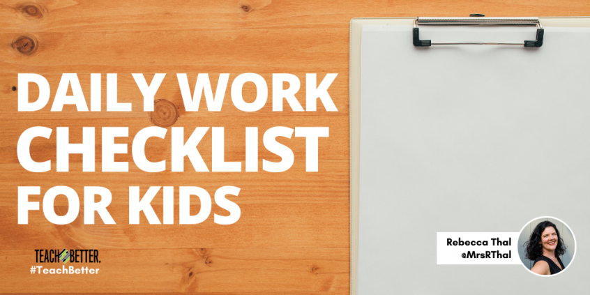 Daily Work Checklist for Kids - Teach Better
